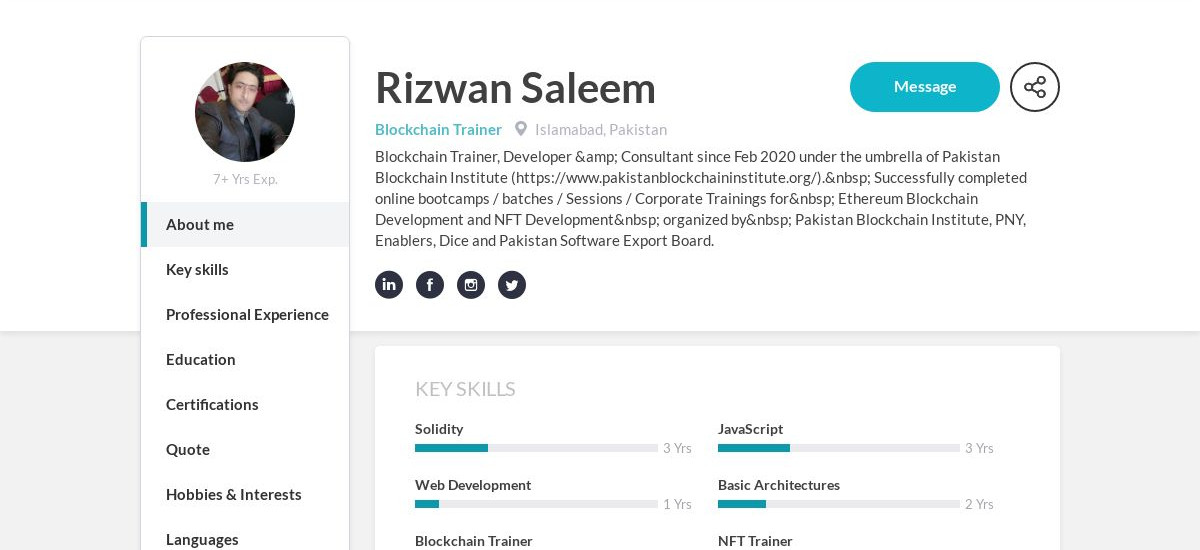 Rizwan Saleem Online Resume | CraftmyCV