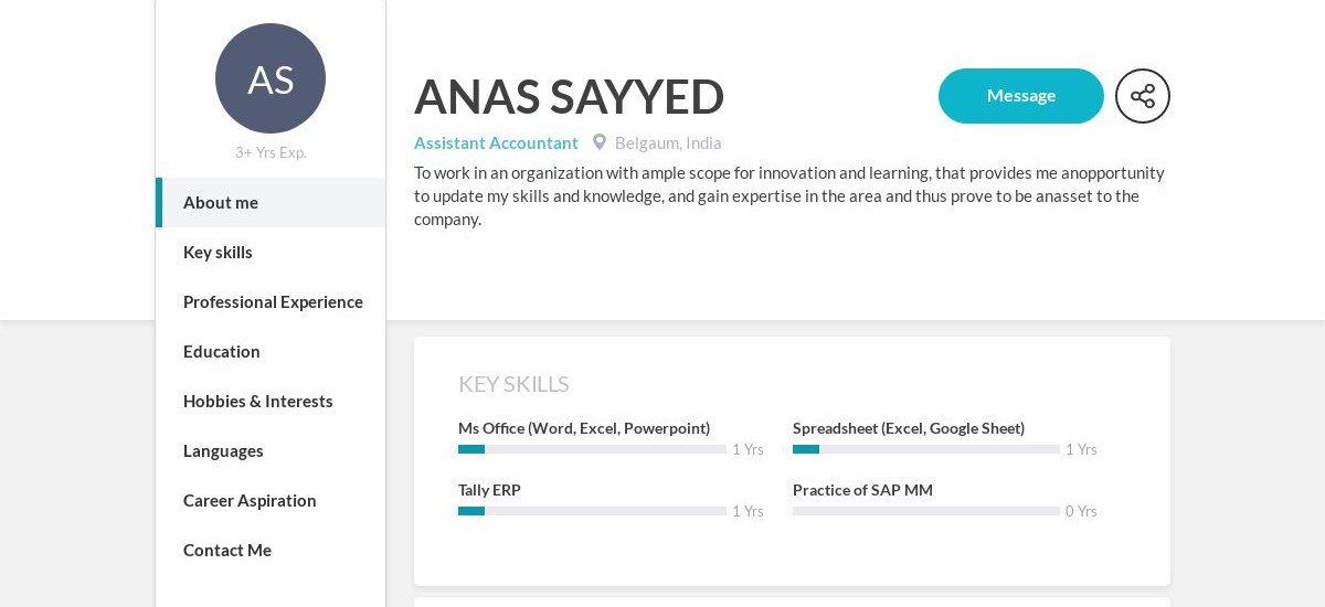 ANAS SAYYED Online Resume | CraftmyCV