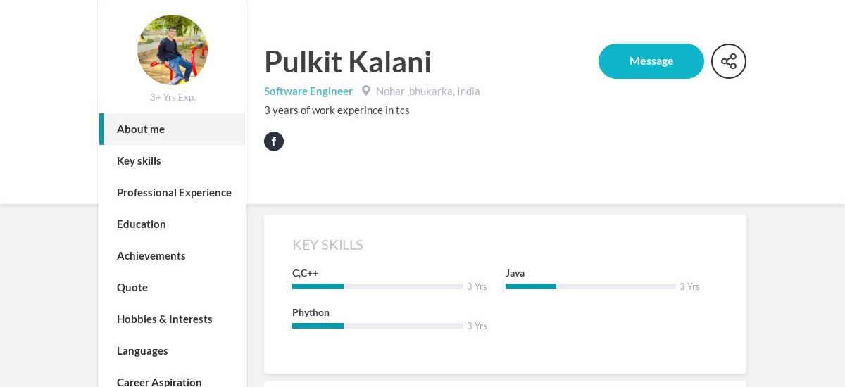 Pulkit Kalani Online Resume | CraftmyCV