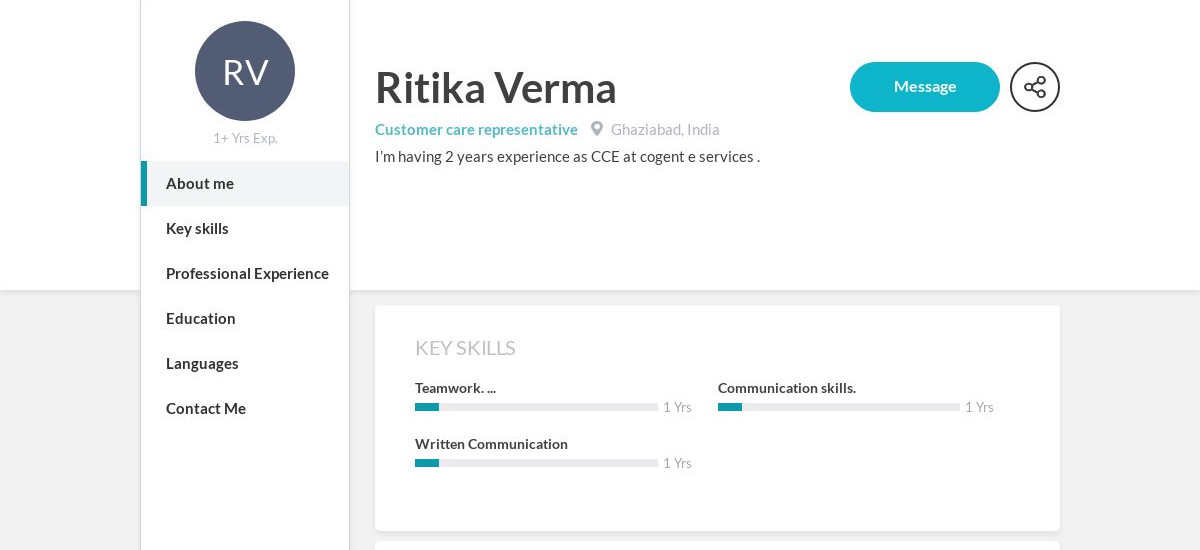Ritika Verma Online Resume | CraftmyCV