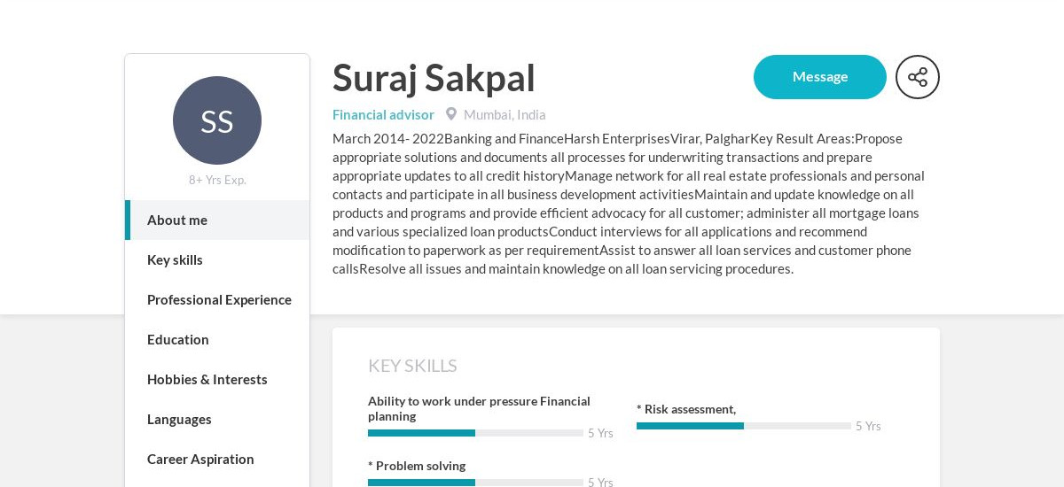 Suraj Sakpal Online Resume | CraftmyCV
