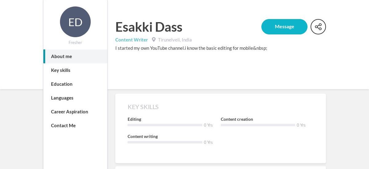 Esakki Dass Online Resume | CraftmyCV