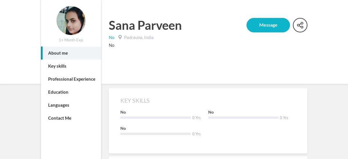 Sana Parveen Online Resume | CraftmyCV