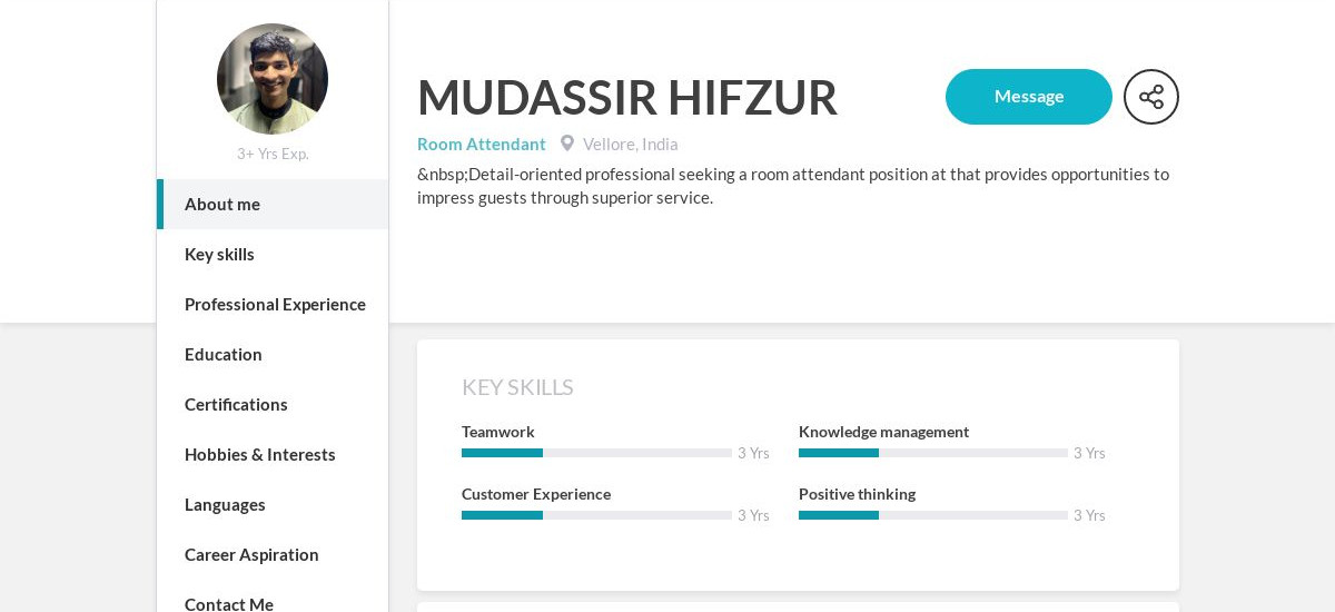 MUDASSIR HIFZUR Online Resume | CraftmyCV