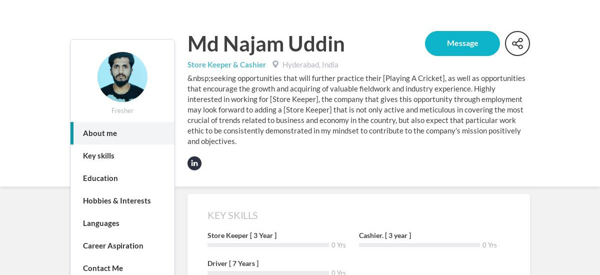 Md Najam Uddin Online Resume | CraftmyCV