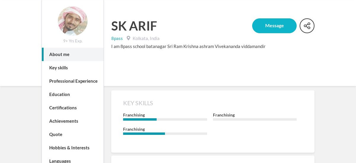 SK ARIF Online Resume | CraftmyCV