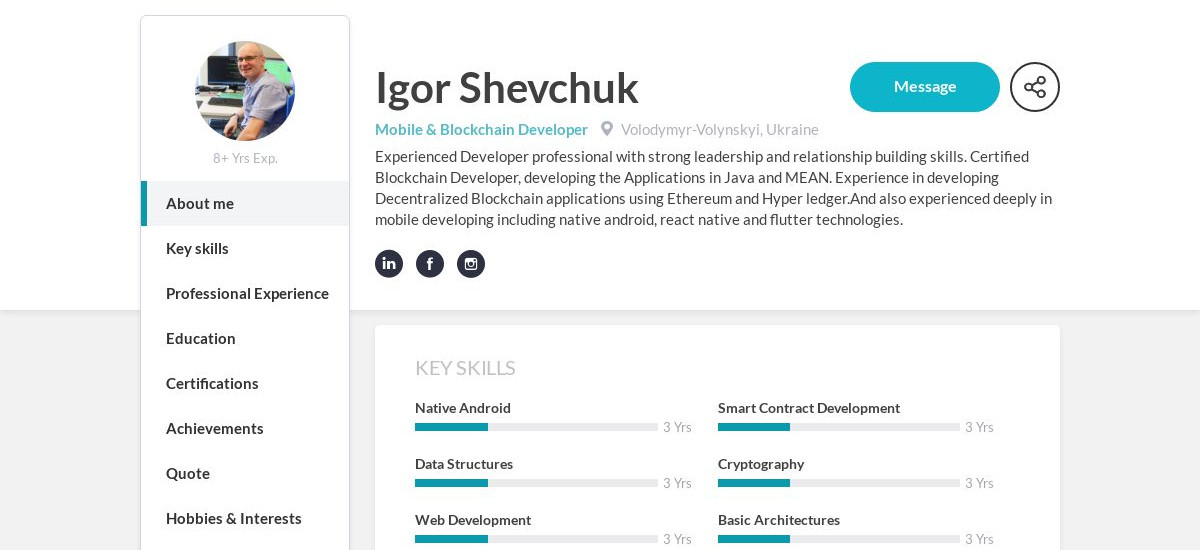 Igor Shevchuk Online Resume | CraftmyCV