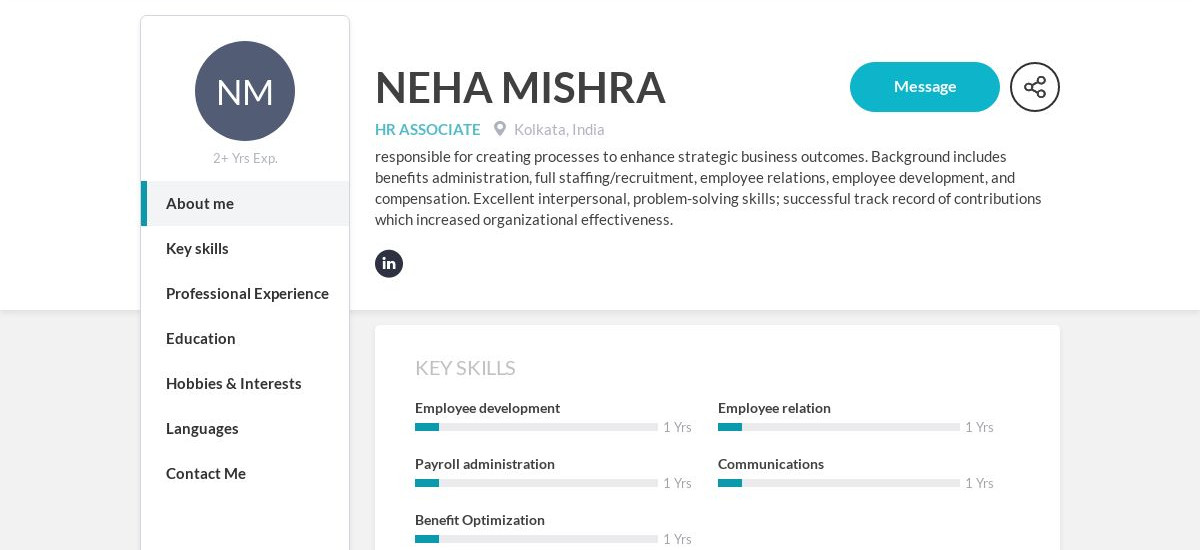 NEHA MISHRA Online Resume | CraftmyCV