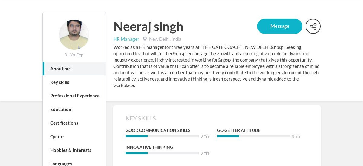 Neeraj Singh Online Resume | CraftmyCV