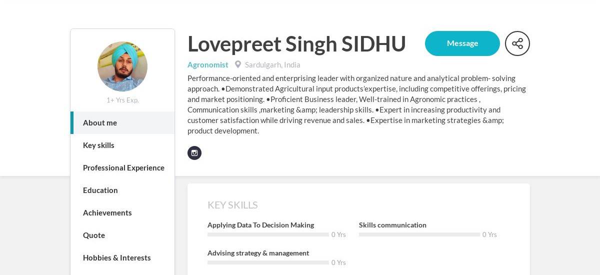 Lovepreet Singh SIDHU Online Resume | CraftmyCV