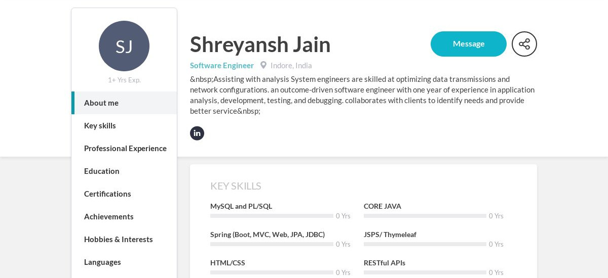Shreyansh Jain Online Resume | CraftmyCV