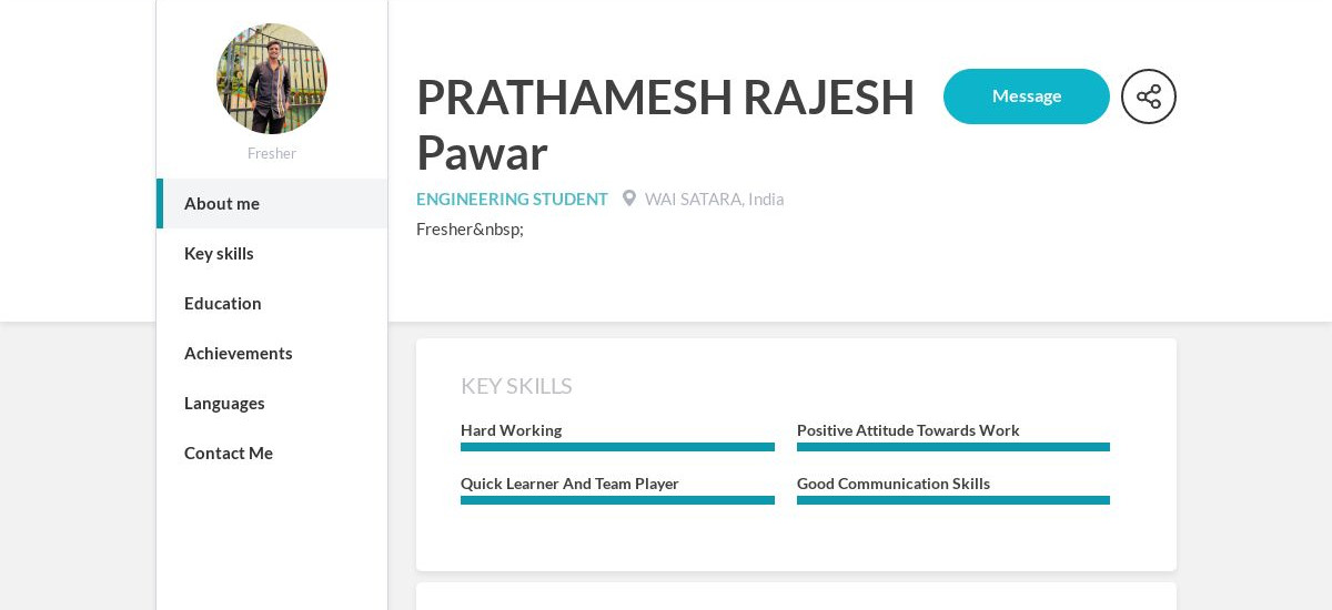 PRATHAMESH RAJESH Pawar Online Resume | CraftmyCV