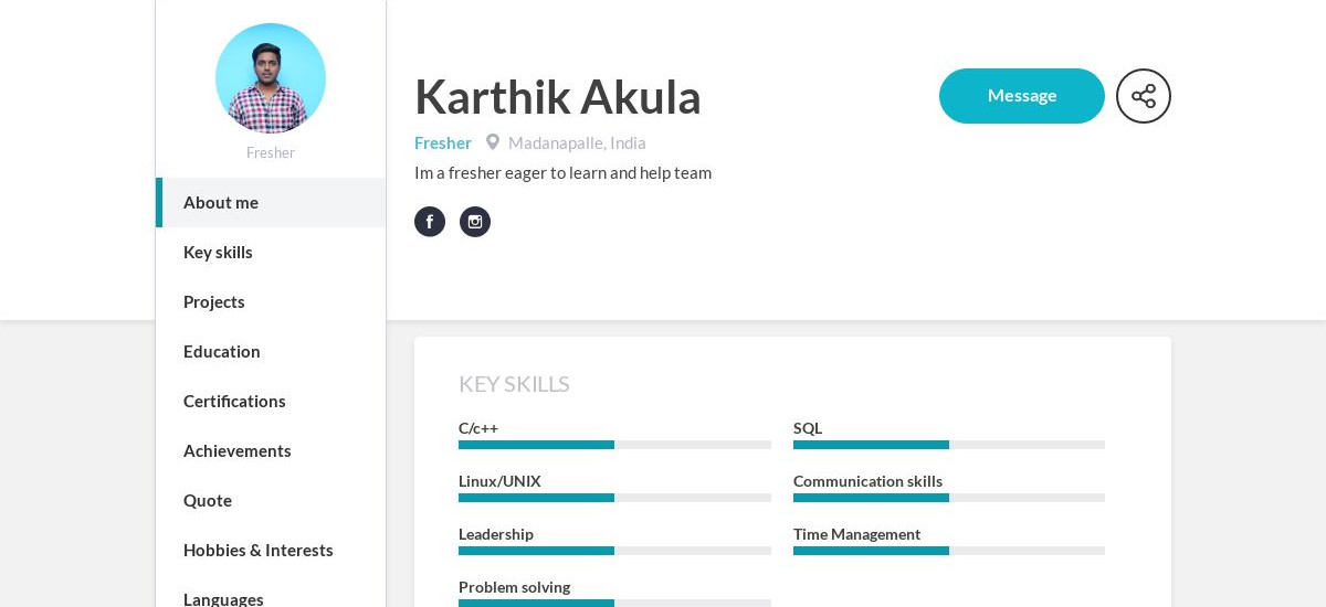 Karthik Akula Online Resume | CraftmyCV