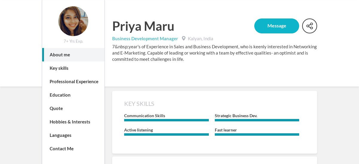 Priya Maru Online Resume | CraftmyCV
