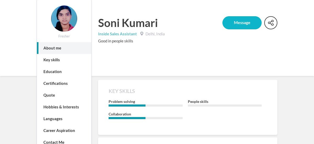 Soni Kumari Online Resume | CraftmyCV