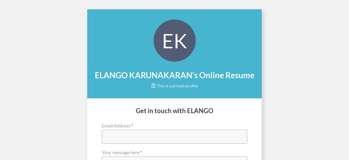 ELANGO KARUNAKARAN Online Resume | CraftmyCV