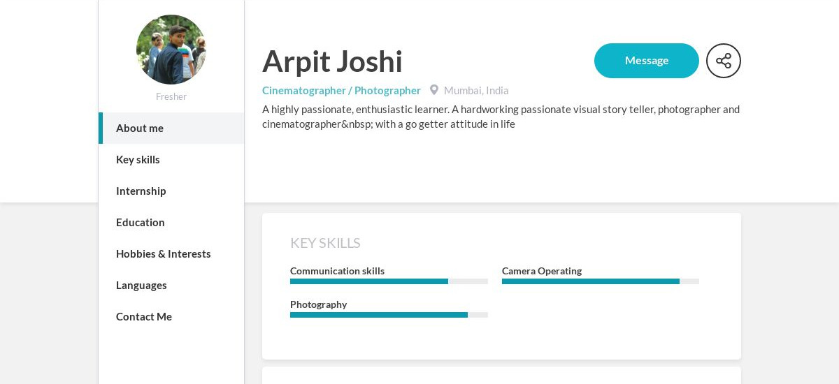 Arpit Joshi Online Resume | CraftmyCV