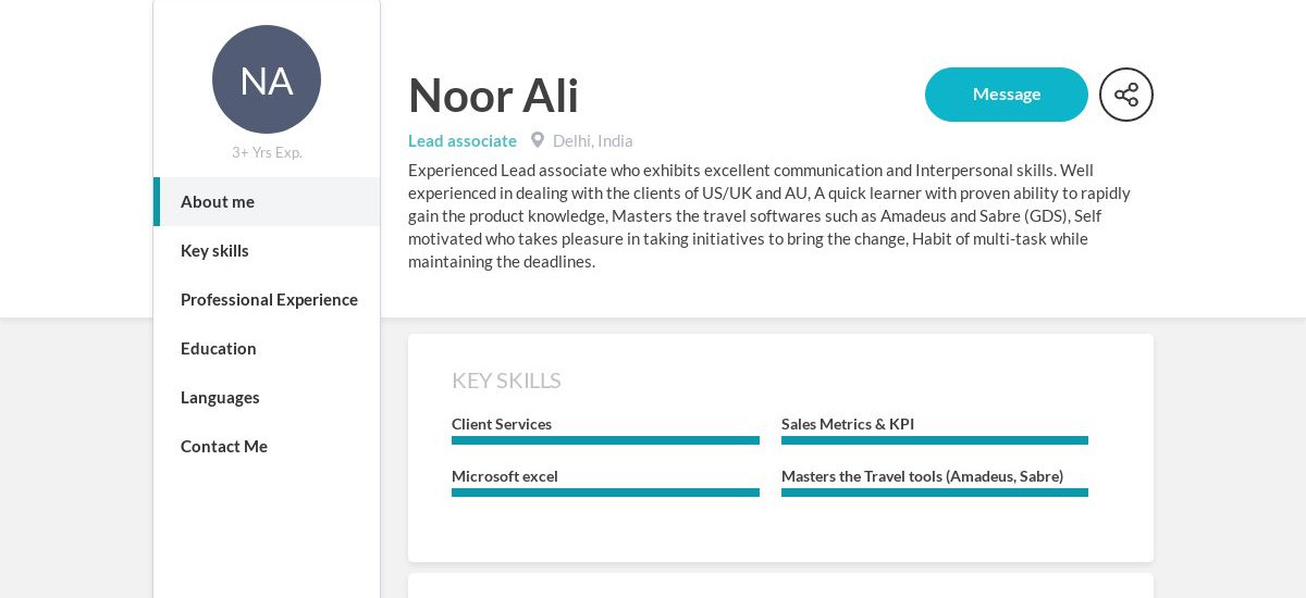Noor Ali Online Resume | CraftmyCV