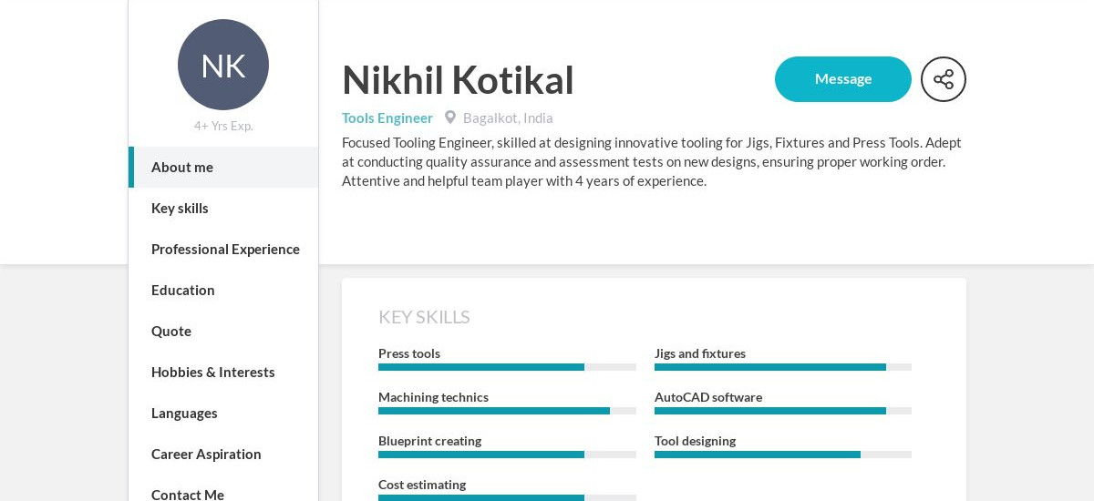Nikhil Kotikal Online Resume | CraftmyCV