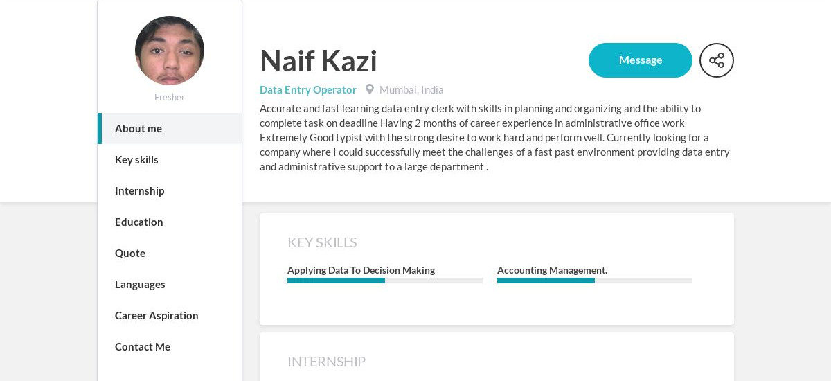 Naif Kazi Online Resume | CraftmyCV