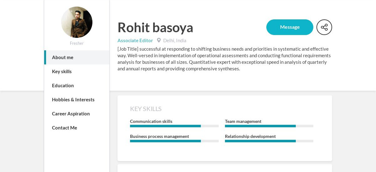 Rohit Basoya Online Resume | CraftmyCV