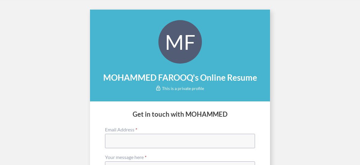 MOHAMMED FAROOQ Online Resume | CraftmyCV