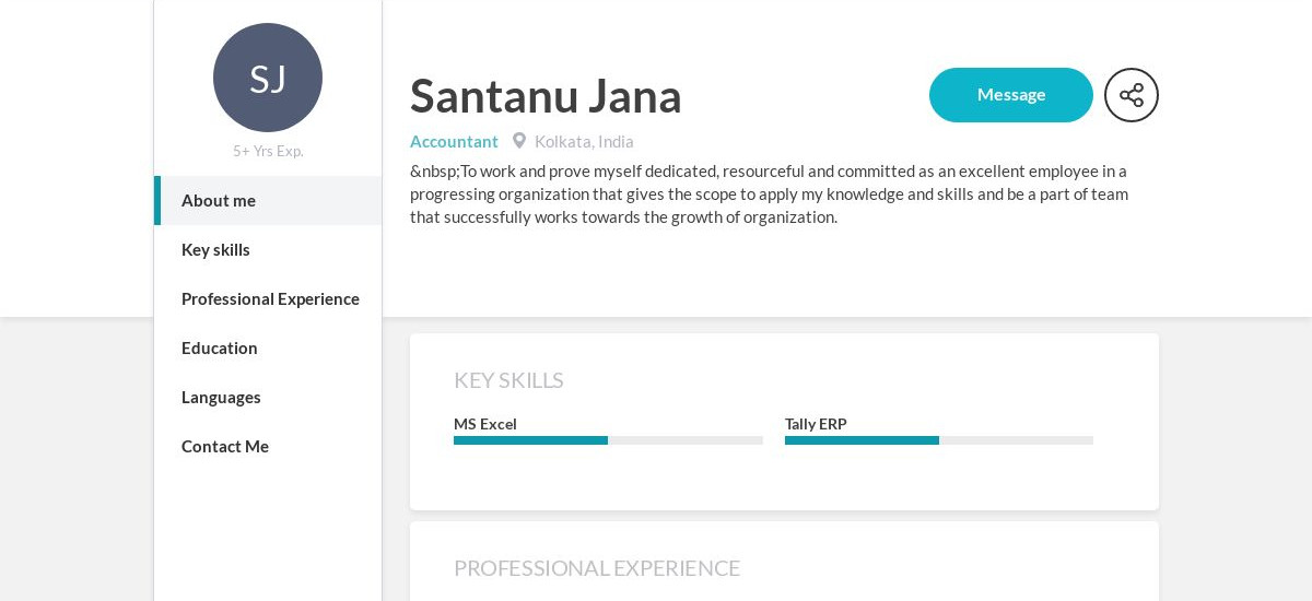 Santanu Jana Online Resume | CraftmyCV