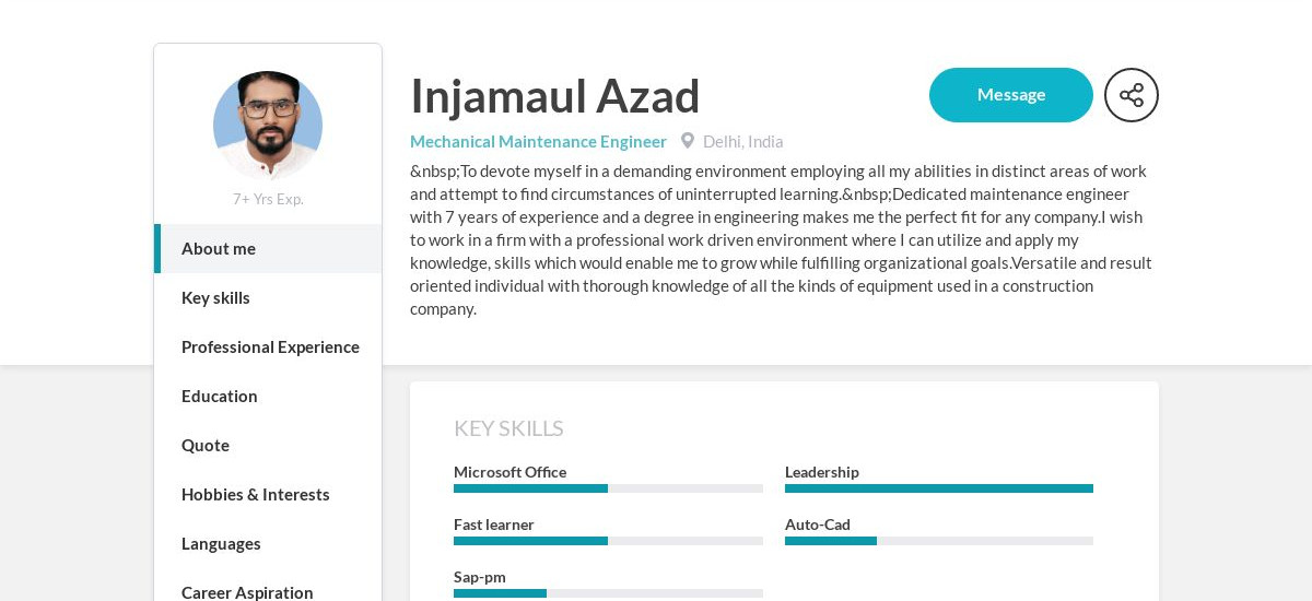 Injamaul Azad Online Resume | CraftmyCV