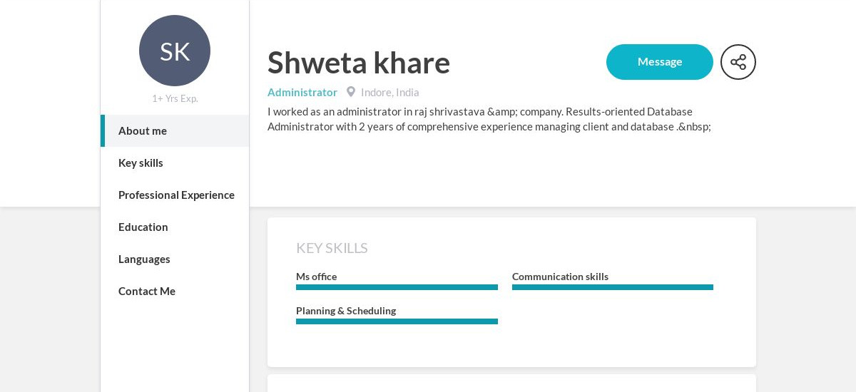 Shweta Khare Online Resume | CraftmyCV
