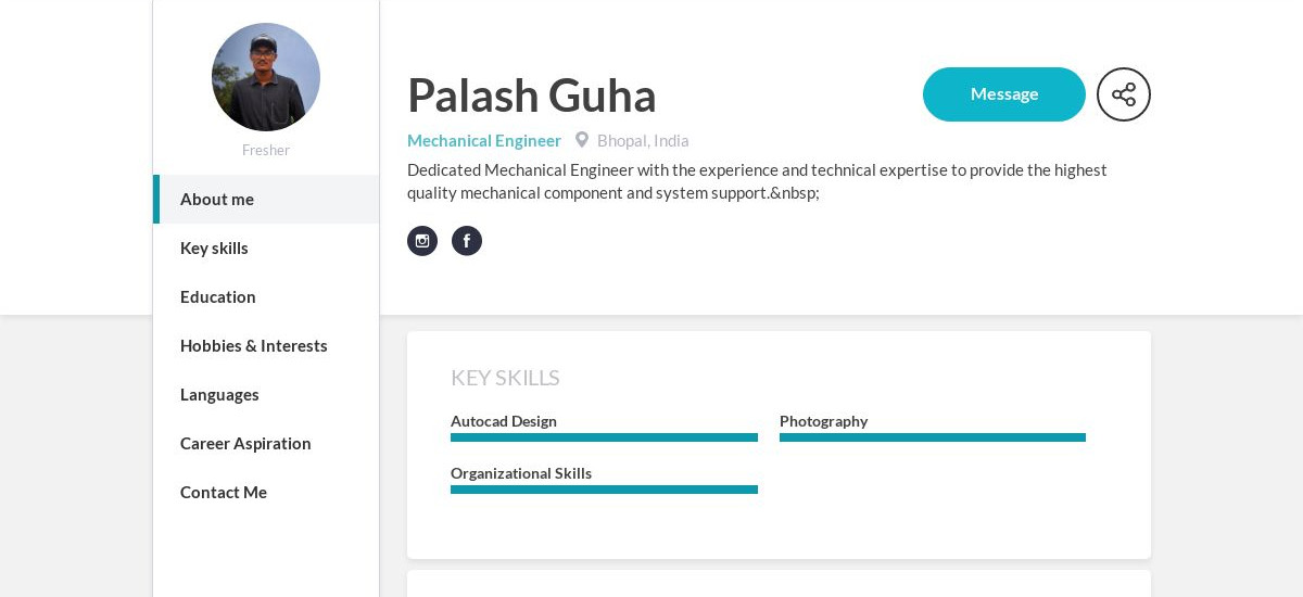 Palash Guha Online Resume | CraftmyCV