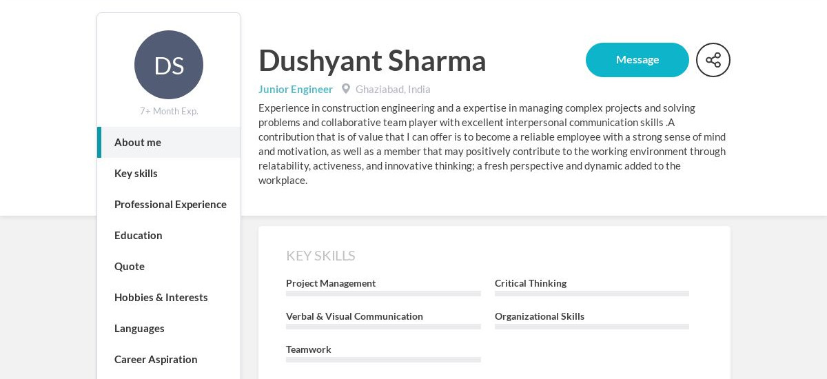 Dushyant Sharma Online Resume | CraftmyCV