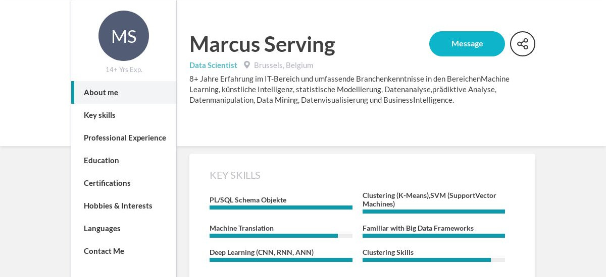 Marcus Serving Online Resume | CraftmyCV