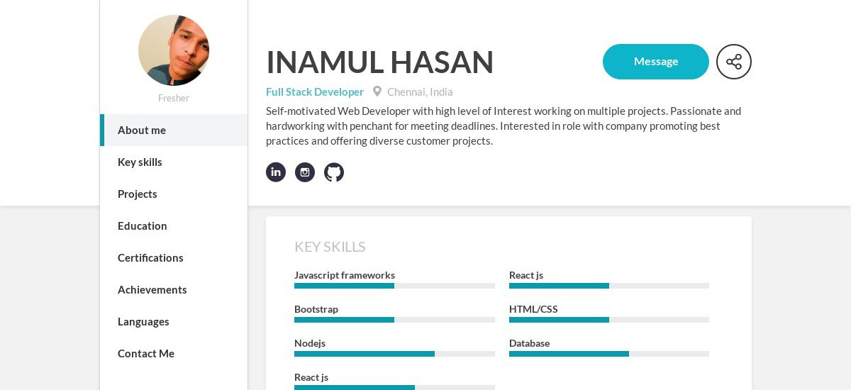 INAMUL HASAN Online Resume | CraftmyCV