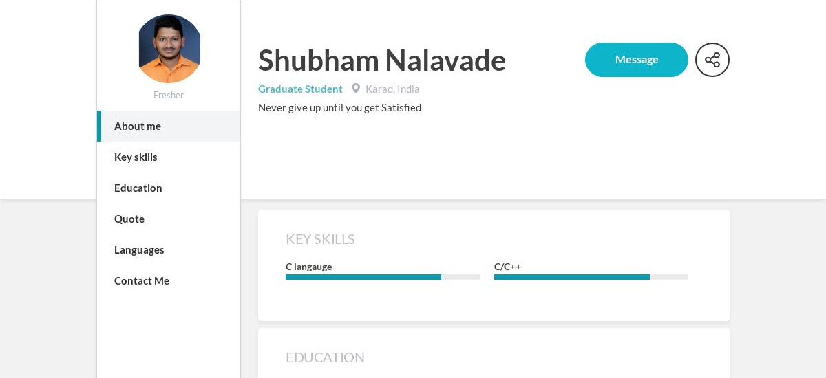 Shubham Nalavade Online Resume | CraftmyCV Shubham Nalavade Online Resume | CraftmyCV