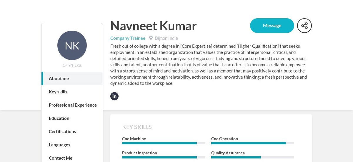 Navneet Kumar Online Resume | CraftmyCV