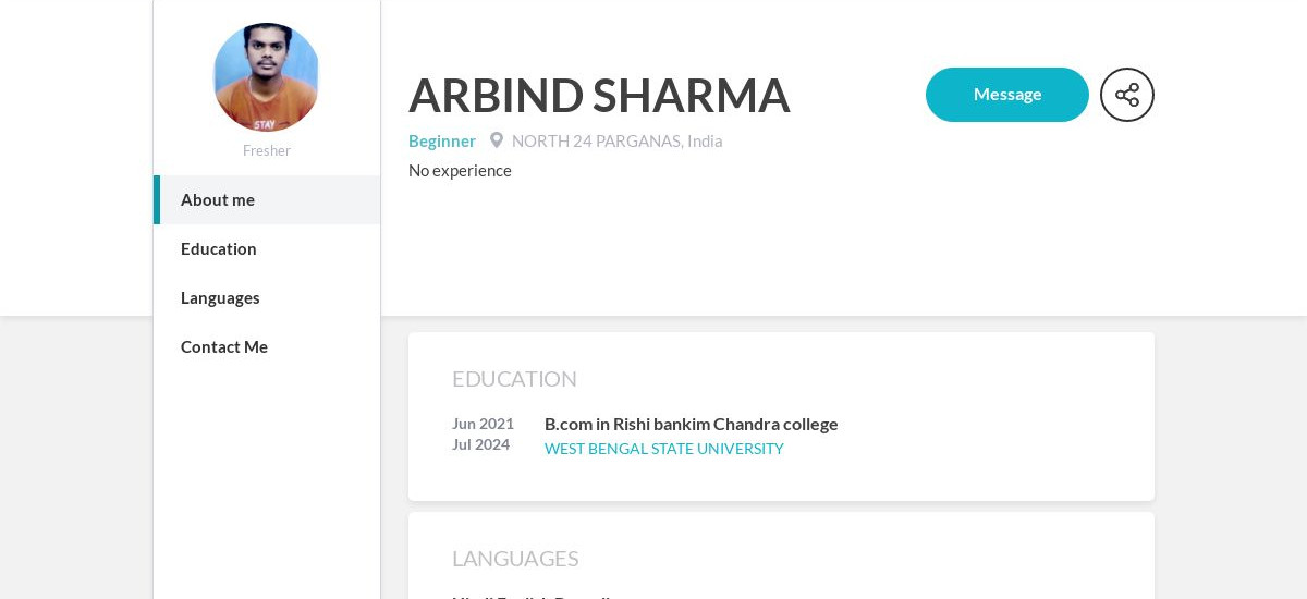 ARBIND SHARMA Online Resume | CraftmyCV