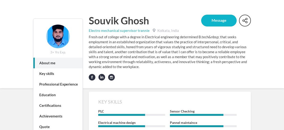 Souvik Ghosh Online Resume | CraftmyCV