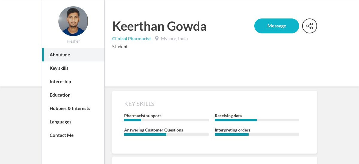 Keerthan Gowda Online Resume | CraftmyCV