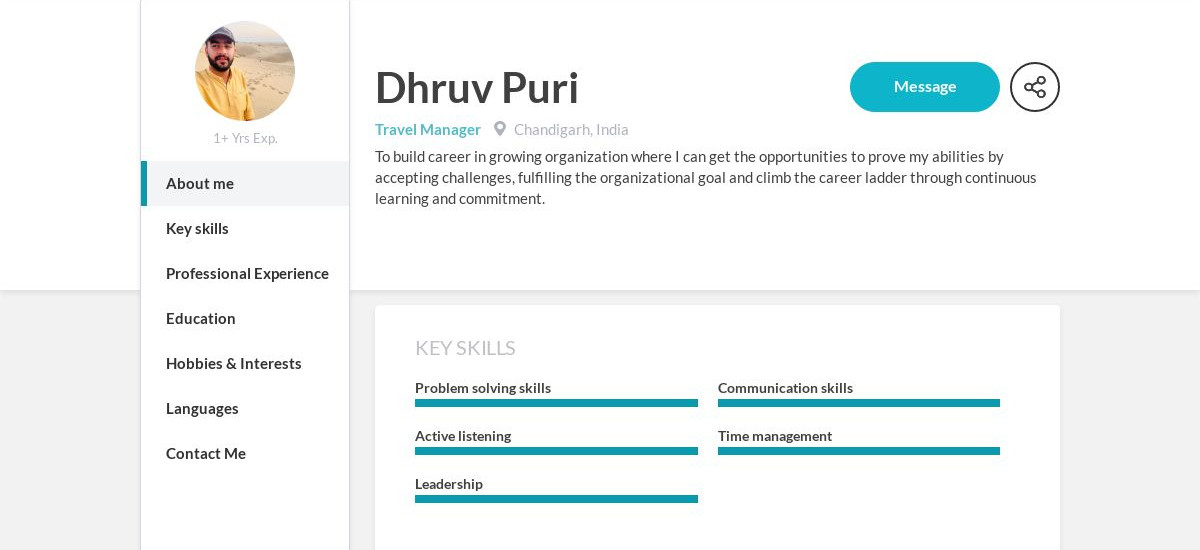 Dhruv Puri Online Resume | CraftmyCV