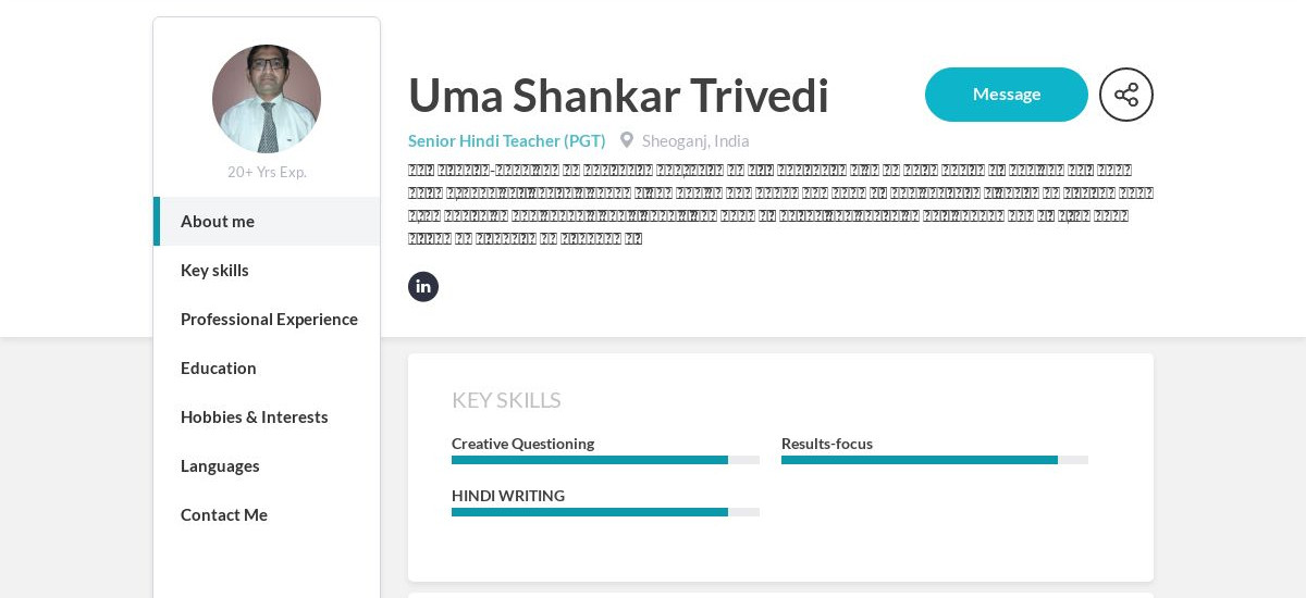 Uma Shankar Trivedi Online Resume | CraftmyCV