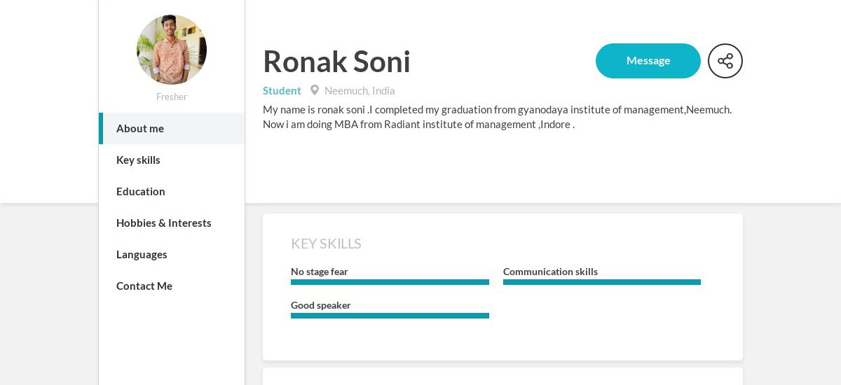 Ronak Soni Online Resume | CraftmyCV