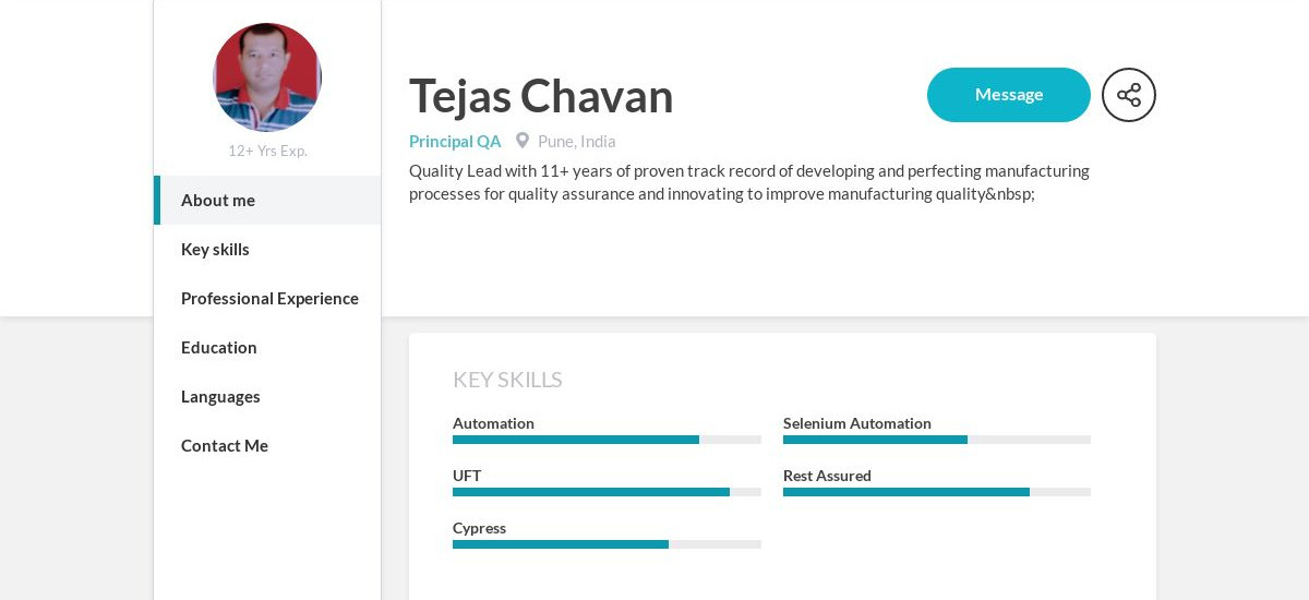 Tejas Chavan Online Resume | CraftmyCV