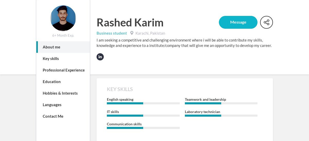 Rashed Karim Online Resume | CraftmyCV
