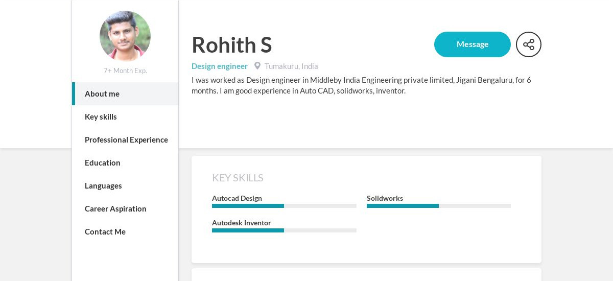 Rohith S Online Resume | CraftmyCV
