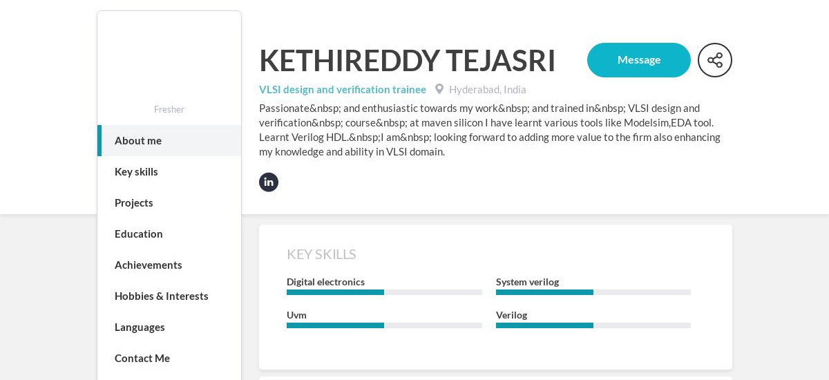 KETHIREDDY TEJASRI Online Resume | CraftmyCV