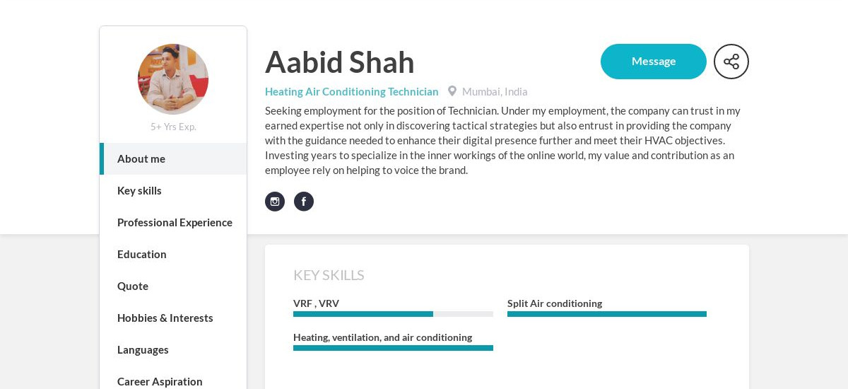 Aabid Shah Online Resume | CraftmyCV