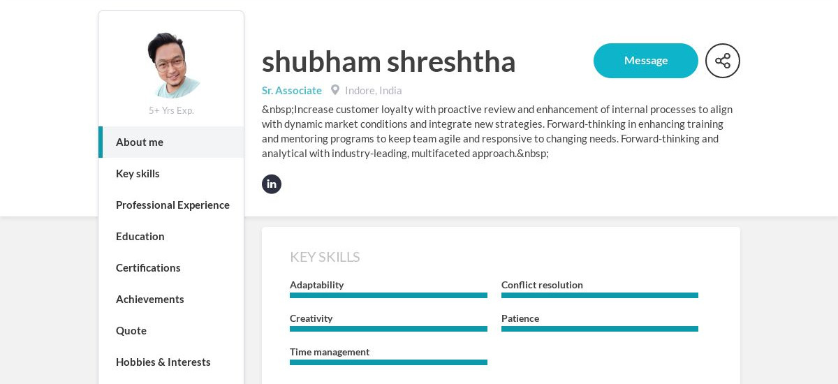 Shubham Shreshtha Online Resume | CraftmyCV