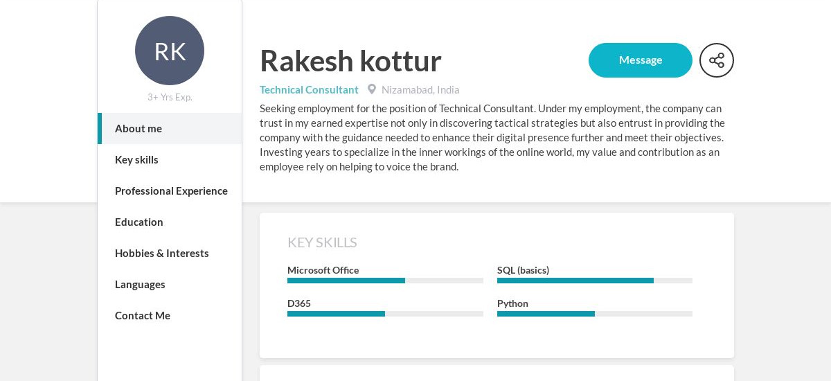 Rakesh Kottur Online Resume | CraftmyCV