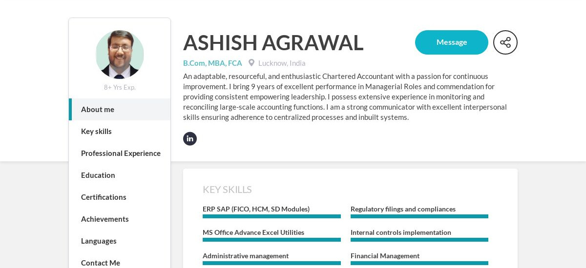 ASHISH AGRAWAL Online Resume | CraftmyCV
