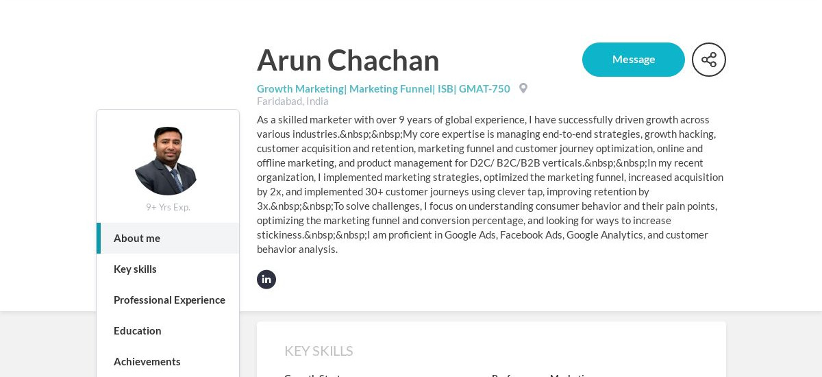 Arun Chachan Online Resume | CraftmyCV